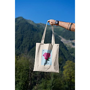 Pop Threads La Rosa Rose Loteria Card Mexican Bingo Black 15x15 inches Large Canvas Tote Bag