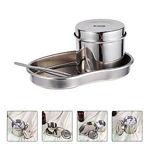 iplusmile 2set Medical Tray Stainless Steel Instrument Tray Sterilizer Surgical Tray with Jar and Tweezer Tattoo Sterilizer Tool