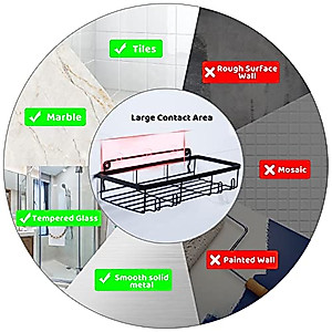 Shower Shelf for Inside Shower Adhesive Shower Caddy Soap Holders and Hooks No Drilling Shelves Bathroom Storage, Stainless Steel Organizer Wall Mount Toilet Storage Accessories Rustproof 4 sets