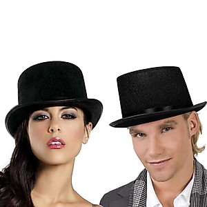 AnapoliZ Top Hat Black Felt | One Size Magician Hat Costume | DIY Steampunk | Ultra Ringmaster Circus Hats | Dress Up Party Accessory