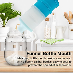 Baby Formula Dispenser Food Containers, Non-Spill Portable Baby Milk Powder Formula Container Baby Snack Storage Container, BPA Free （White DarkBlue）