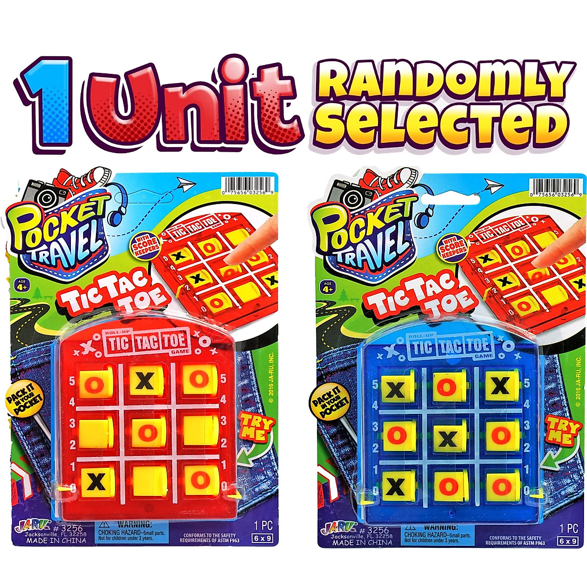 JA-RU Portable Tic Tac Toe (1 Pack) Classic Mini Board Games for Kids. Pocket Travel Size. Party Favor Birthday Stocking Stuffer. 3256-1