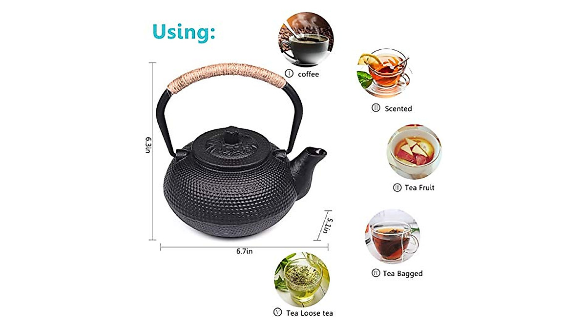 Buy Suyika Japanese Cast Iron Tetsubin Teapot 22oz for Authentic Tea ...