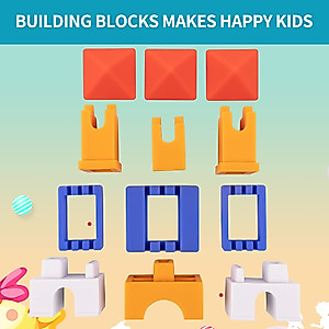 CHIN FAI Silicone Stacking Blocks, 12 PCS Baby Soft Castle Building Blocks - Montessori Kids Stacking & Nesting Toys for Babies 6 Months and up (Red)