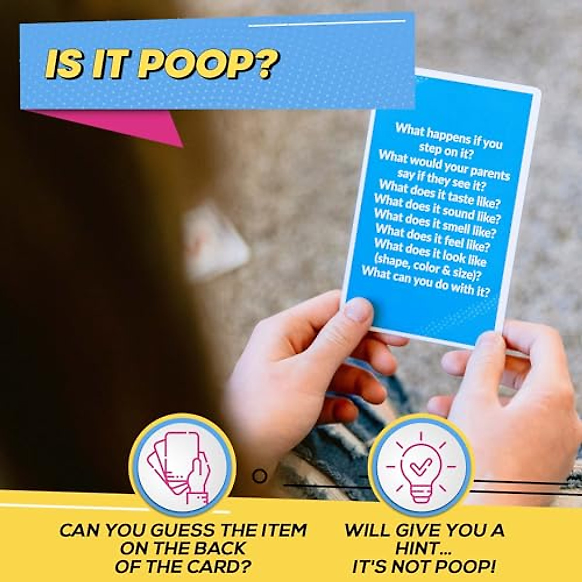 It's Not Poop - Fun Family Card Guessing Game for Kids and Adults, Ideal for Game Night, Camping, Travel and More, for 2-8 Players, Ages 8 and Up