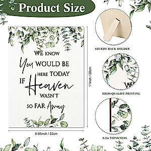 Memorial Table Sign for Wedding, We Know You Would Be Here Today If Heaven Wasn't So Far Away Wedding Sign, Wooden Wedding Decor Loving Memory Sign for Ceremony and Reception (Fresh Style)