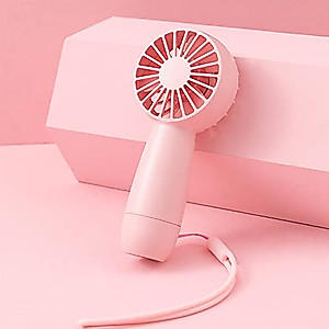 NO Mini Handheld Fan, USB Desk Small Personal Portable Stroller Fan with 4800mAh Rechargeable Battery, Cute Pocket Design Electric Fan 8-25H Working Hours for Travel Office Outdoor Summer Gift(PINK)