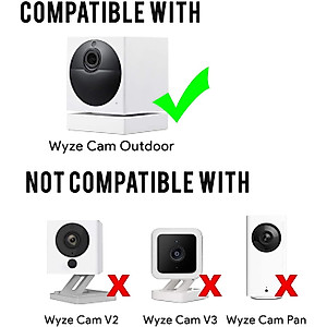 Wasserstein Solar Panel Compatible with Wyze Cam Outdoor - Power Your Surveillance Camera continuously with 2W 5V Charging (3-Pack, White) (Wyze Cam Outdoor NOT Included)