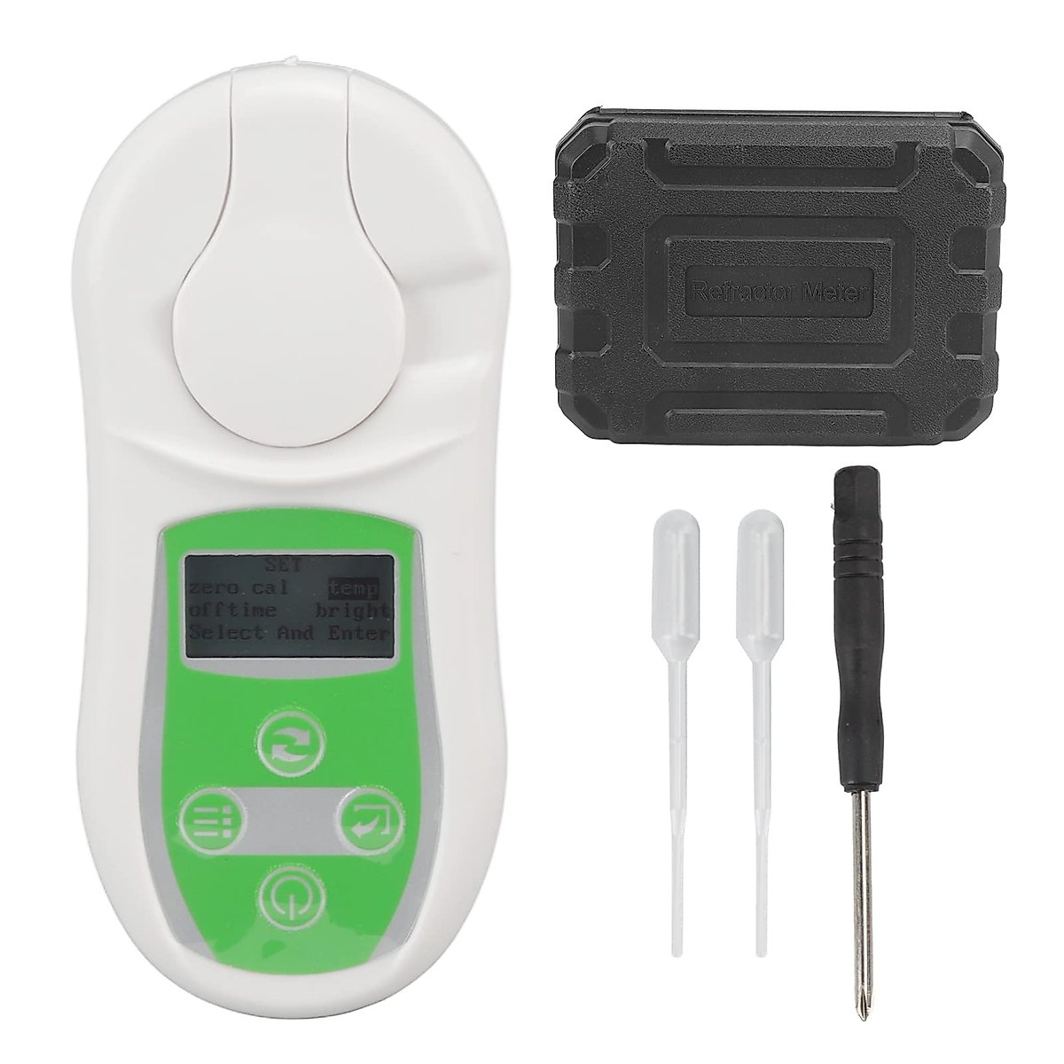 Jeanoko 0鈥?2锛?Brix Meter Refractometer Portable Handheld Brix Reader Tester with ATC Tester High Accuracy Sugar Meter for Fruit Beverage Sugar Content Measuring