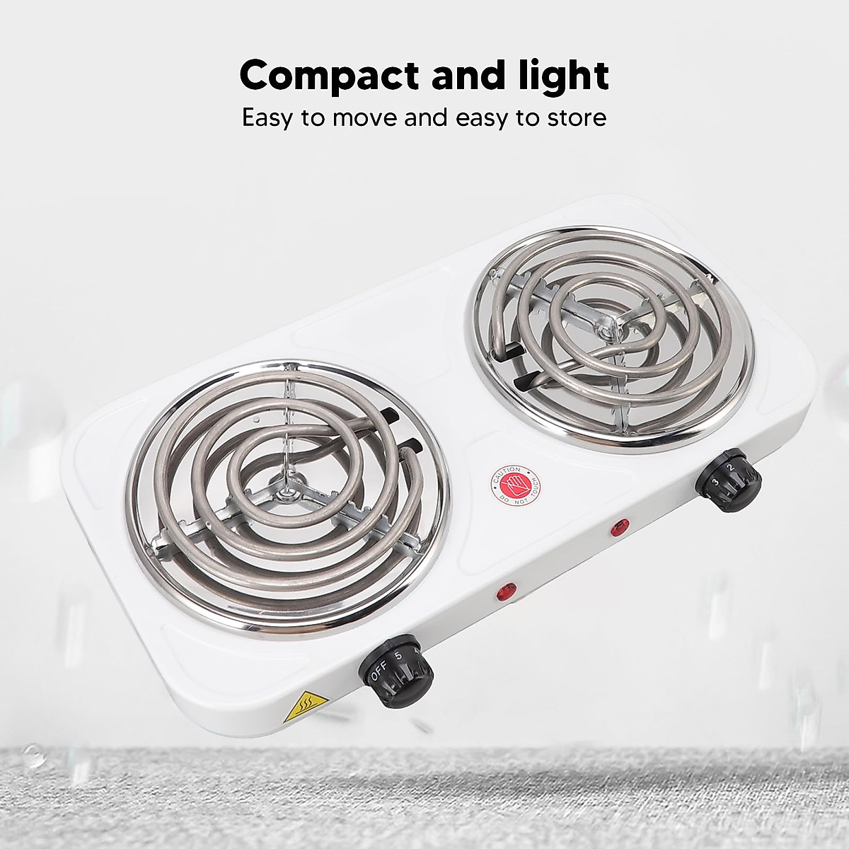 Electric Countertop Stove, 2000W Multifunctional 2 Portable Cooking Stove Electric Hot Plate Double for Home and Outdoor (110V)