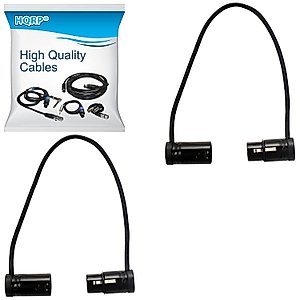 HQRP 2-Pack 3-Pin XLR Female to 3-Pin XLR Male Adjustable-Angle Low-Profile Cables Compatible with Sound Devices 302, 552, 633, 688, 788T Mixer/Recorder