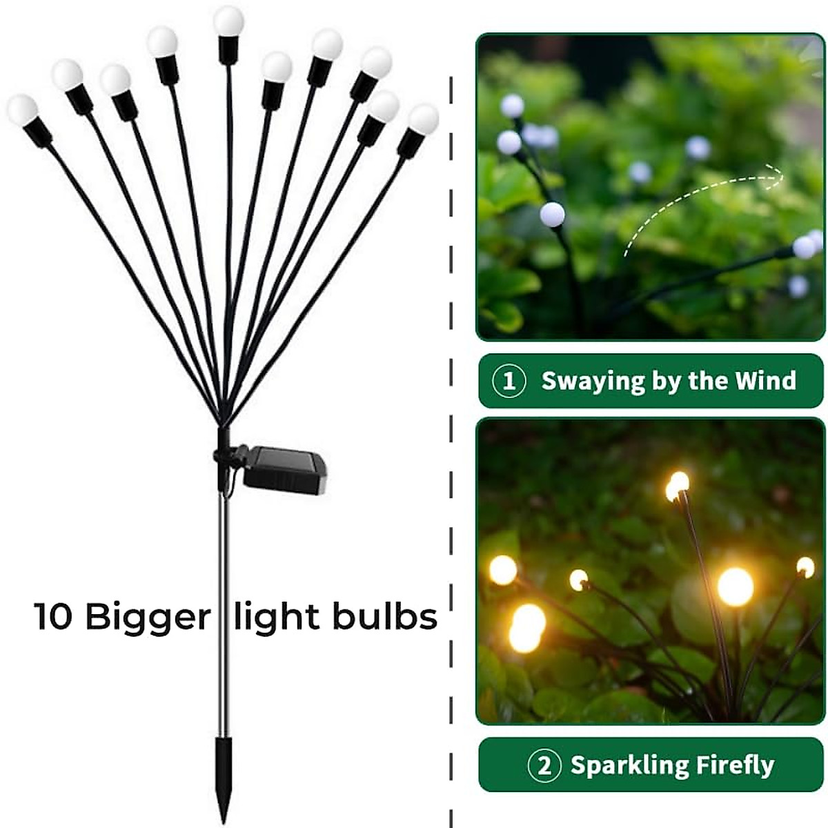 Solar Mushroom Garden Lights for Outside - 30Pcs 21.3 FT 8 Modes Mushroom Night Lights, Waterproof & Energy-Saving Outdoor String Lights Solar Light for Garden Patio Yard Christmas Decor (Yellow-4pc)