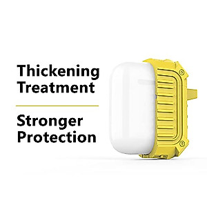 wanghe Soft Silicone Armor Protective Shock-Resistant Airpods Case Cover Compatible with Airpods 2/1 Charging Case with a Key Chain - Yellow