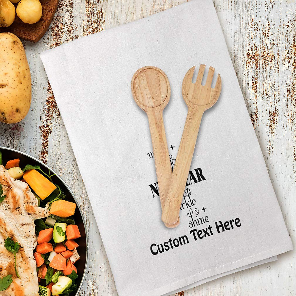 Style In Print Custom Decor Flour Kitchen Towels May Your New Year Sparkle & Shine Holidays and Occasions Holidays and Occasions New Year's Day Cleaning Supplies Dish Towels Design Only