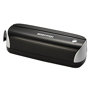 Bostitch Office Electric 3-Hole Punch, AC Adapter or Battery Powered, Max Sheet Capacity 12 Sheets, Black (EHP3BLK)