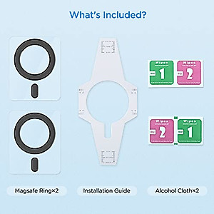 OUTXE Magnetic Adapter Ring 2 Pack, Universal Magnet Sticker Compatible with Magsafe Accessories & Wireless Charging for iPhone 14/13/12/11 Mini Pro Max, Galaxy S22/S21 Fe Ultra and Phone Case -Black