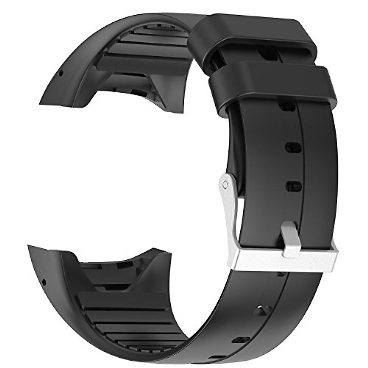 QGHXO Band for Polar M400/M430, Soft Adjustable Silicone Replacement Wrist Watch Band for Polar M400/M430 Watch (Black)
