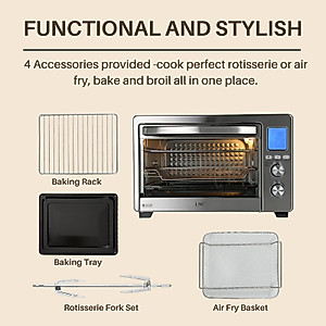 Toaster Oven, LNC 34QT Extra Large 1750W Air Fryer Oven with 12 Cooking Functions, Super Hot Air Convection Oven- A05000B