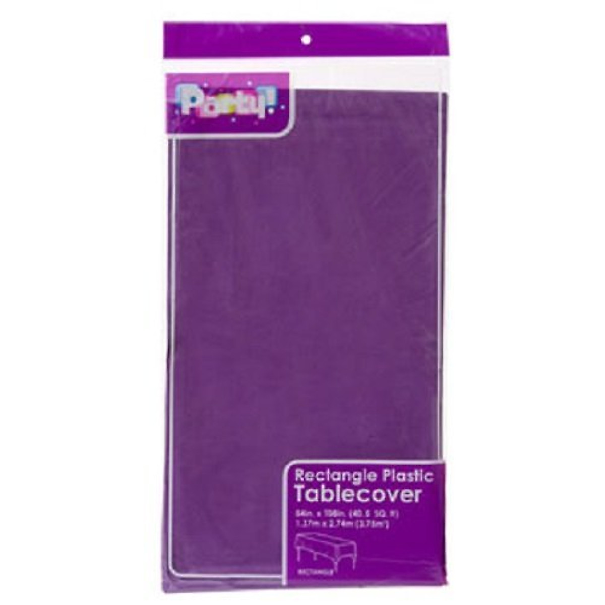 2-Pack Plastic Rectangle Party Tablecloth Purple 54 X 108 Inches