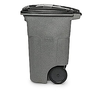 Toter 64 Gal. Trash Can Graystone with Quiet Wheels and Lid