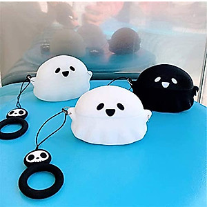 Cute Airpods Pro 2 Case, Cute Ghost Case for AirPods Pro 2nd Generation Case Cover 2022, Cute Cool 3D Cartoon Funny AirPods Pro 2 Case with Keychain+Lanyard for Men Women Kids Teens (Luminous Ghost)