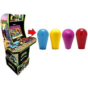 Set of 4 Solid Joystick Bat Tops Ball Top Handles for Arcade1up 4 Player Arcade Mod (Blue/Yellow/Purple/Red) F