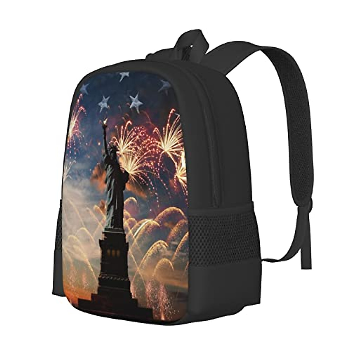 FFEXS Statue of Liberty Flag Print Travel Lightweight Casual Laptop Backpack Daily Use backpack Business Work Bag for Men and Women