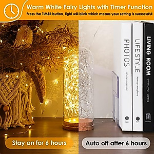 Mlambert 3 Pack 33FT Fairy String Lights Battery Operated with Remote and Timer, 100 LED Dimmable Waterproof Silver Wire 8 Modes Twinkle Lighting for Bedroom Indoor Outdoor Christmas Decor-Warm White