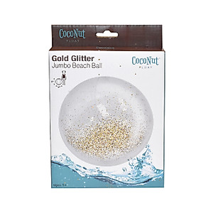 Coconut Outdoor Jumbo Glitter Beach Ball - Large 27 Inch Inflatable Beach Ball - Great for Summer Parties & Swim Events