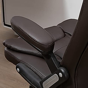 HOMCOM High Back Executive Massage Office Chair with 6 Point Vibration, 5 Modes, Faux Leather Heated Reclining Desk Chair, Dark Brown