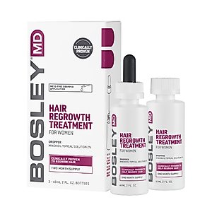 BosleyMD Hair Regrowth Treatment Regular Strength By for Women - 2 X 2 Oz Treatment, 2count