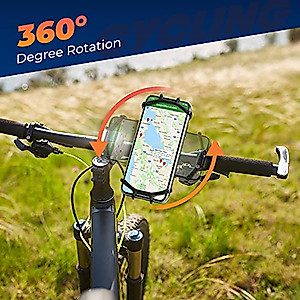 ORIbox Bike Phone Mount, Motorcycle Handlebar Mount, 360° Rotation Silicone Bicycle Phone Holder, Compatible with iPhone 13/12/11 Pro Max XS Max XR X 8 7 6S Plus SE 2022 12 mini,Samsung Galaxy