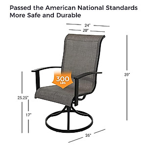 Grand patio 5-Piece Outdoor Furniture Conversation Sets with 32 Inch CSA Approved 40000 BTU Heat Propane Gas Fire Pit Table Outdoor Swivel Rocking Chair 4-Piece Mixed Coffee Dining Chair Set