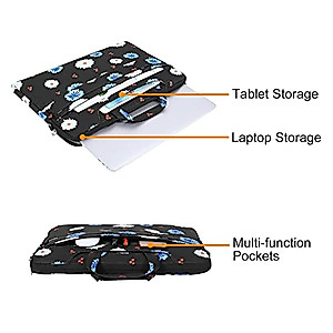MOSISO Laptop Shoulder Bag Compatible with MacBook Pro 16 inch 2023-2019 M2 A2780 M1 A2485 Pro/Max A2141/Pro 15 A1398,15-15.6 inch Notebook,Calliopsis Flower Carrying Briefcase Sleeve with Belt,Black