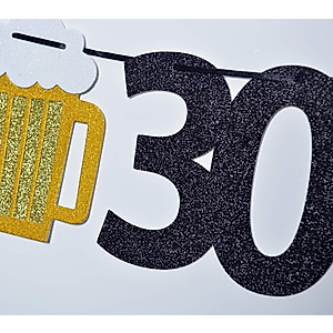 Beer birthday Glitter Banner, Beer Garland - Cheers to 30 Years Banner, 30th Birthday Banner - 30th birthday Decor