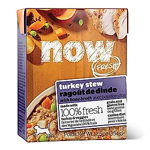 Now Fresh Wet Dog Food - 12.5 oz (12 Ct) - Grain Free Wet Dog Food -Turkey Stew with Bone Broth Recipe - for Small, Medium and Large Breed Dogs