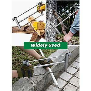 BIBURY Folding Hand Saw Outdoor Survival Tools, Portable Folding Wood Saw with 2pcs Replaceable 12.4” Blade & Buckle Cloth Bag, Aluminium Alloy Camping Pruning Tree Hand Saw for Gardening