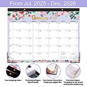 2023-2024 Desk Calendar - 18 Monthly Desk/Wall Calendar 2023-2024 2-in-1,16.8" x 12", Jan 2023 - Jun 2024, Thick Paper with Corner Protectors, Large Ruled Blocks - Floral