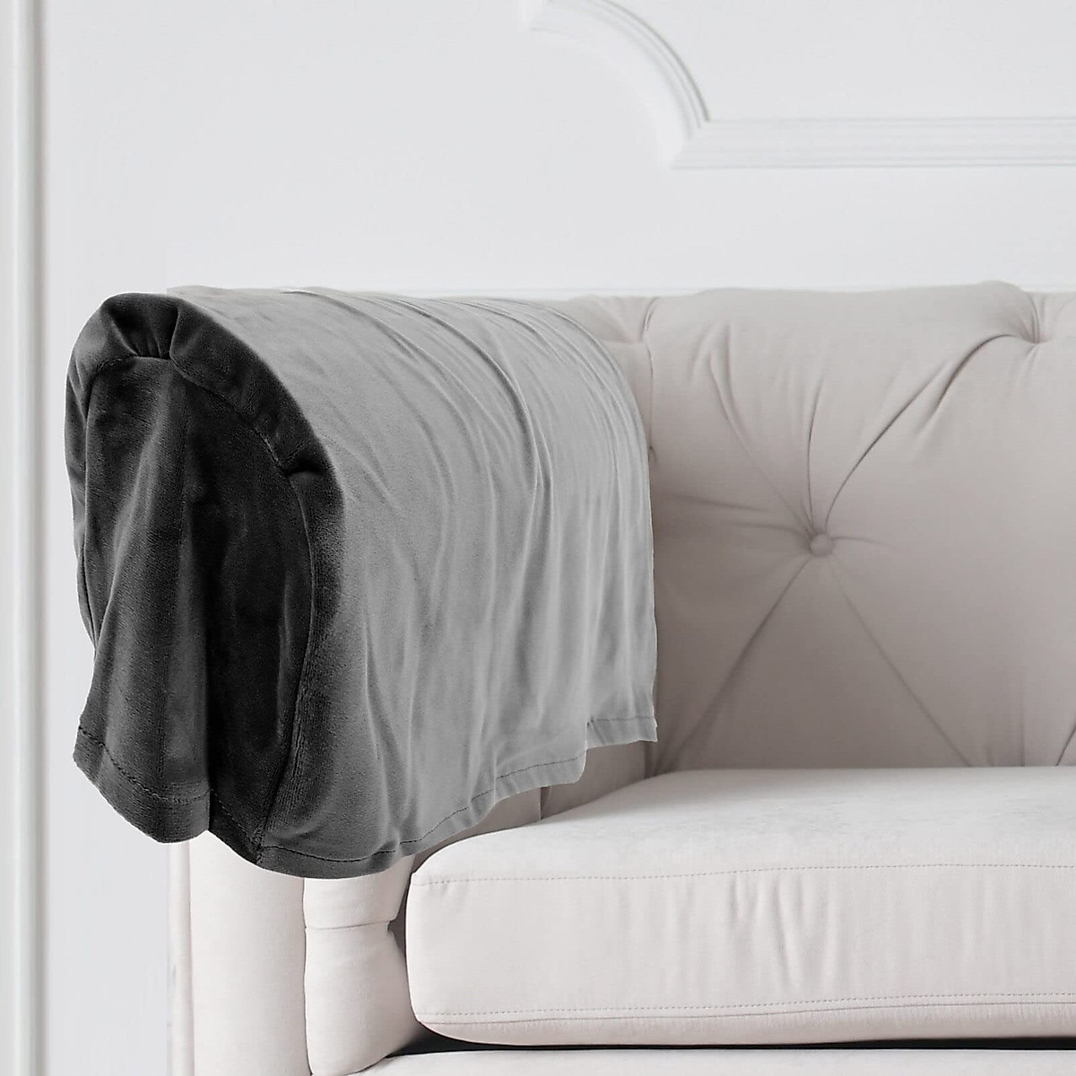 VOSAREA Sofa arm Cover Couch armrest Protector Stretch Sofa Armchair slipcover arm Rest Covers for Office Chair Furniture Protectors Elastic Couch Protector Recliner arm Protectors Thicken