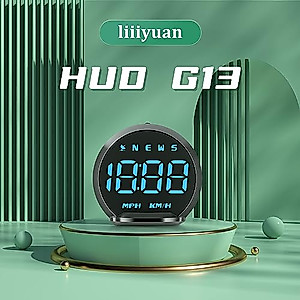 Liiiyuan G13 GPS Speedometer, Universal Digital GPS Speedometer with Color Font, USB Connection, HUD Display Suitable for All Vehicles, Plug and Play.