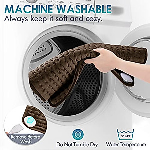 DAILYLIFE Heated Foot Warmers, 20"x24" Electric Heating Pad for Feet with 6 Heat Settings, Overheating Protection, 2 Hours Auto-Off, Machine Washable, Brown