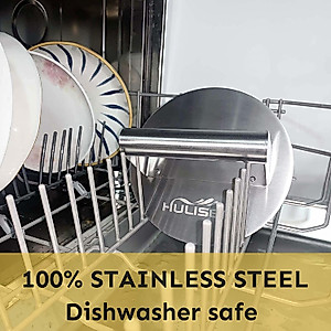 HULISEN Stainless Steel Burger Press, 6.2 inch Round Burger Smasher, Professional Griddle Accessories Kit, Grill Press Perfect for Flat Top Griddle Grill Cooking