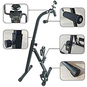 SRSGF Medical Pedal Exerciser,Exercise Bike Stationary, Adjustable Fitness Rehab Equipment for Seniors, Elderly Legs and Arms Workout,with LCD Monitor