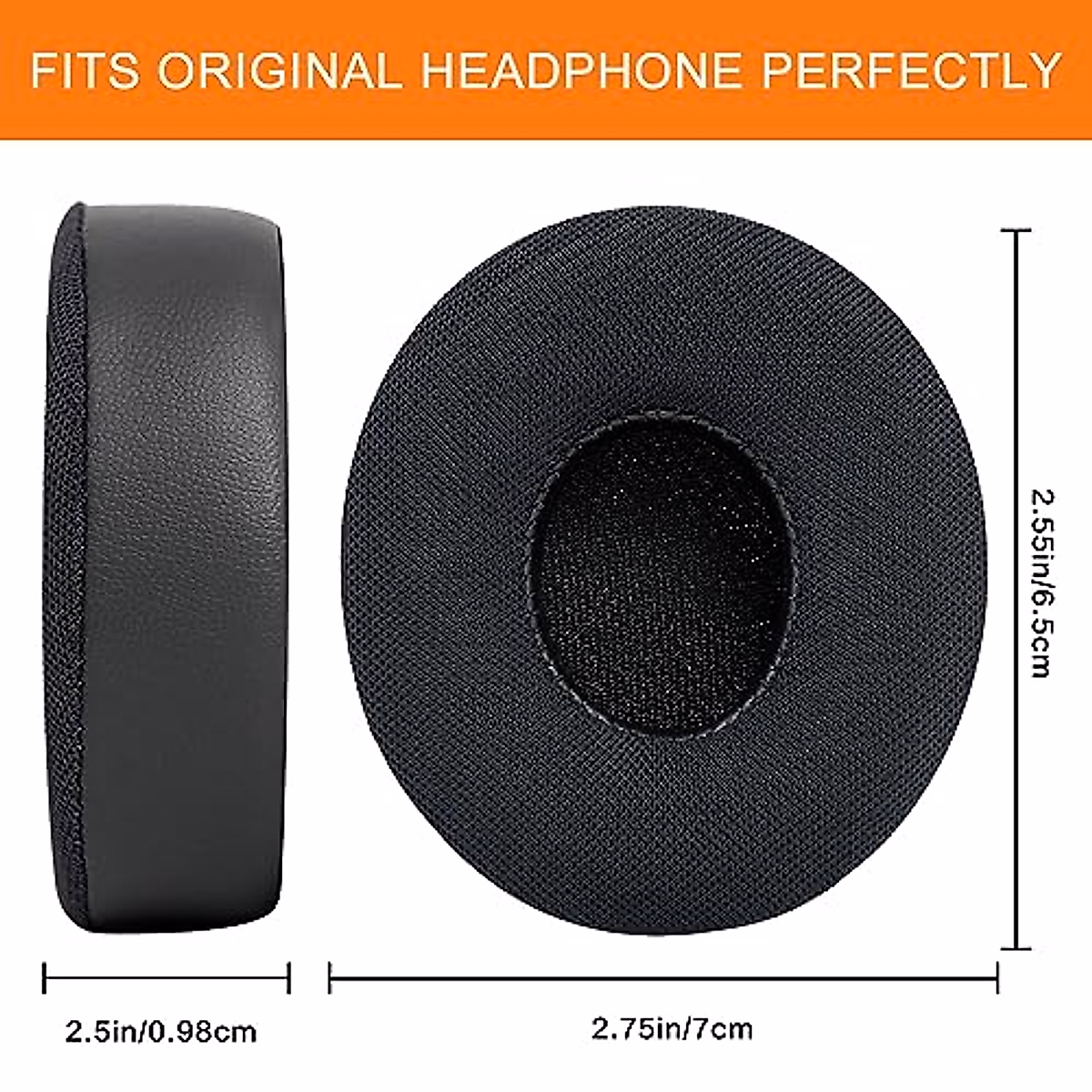 GVOEARS Ear Pads Replacement for Beats Solo 2 Solo 3 - Cooling Gel Earpad Cushions for Solo 2/3 Wired Wireless Headphones Covers with Noise Isolation Memory Foam (Black)