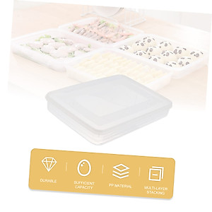 VINTORKY 2Pcs Refrigerator Dumpling Storage Box Sealing Holder for Freezing Dumplings Food Organizer Container for Deep Freezer with Lids