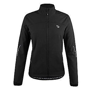 BALEAF Women's Cycling Jacket Windproof Thermal Winter Running Cold Weather Gear Waterproof Softshell Warm Black Size L