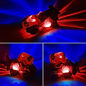 Refasy Toys for 4 Year Old Boys,2 in 1 Transforming Dinosaur LED Car with Music Kids Toys Dinosaur Toys Birthday Gifts for Boys Girls(Red)