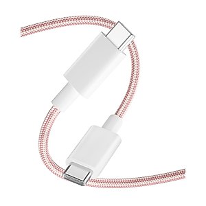 USB C to USB C Cable - 100W Type C to C Fast Charging Cable for iPhone 15 Pro Max/Plus Samsung S23 iPad Pro iPad Air/Mini MacBook Pro/Air Google Pixel Chromebook (PD 6.6Ft Nylon Cord, Rose)