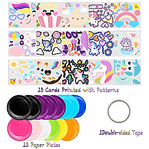 D2ucco 32 Pcs Unicorn Paper Plate Art Kit Educational DIY Craft Early Learning Art Project Classroom Activities Party Gifts Learning Games Holiday Crafts Christmas Activities Aged Above 12 Boys Girls