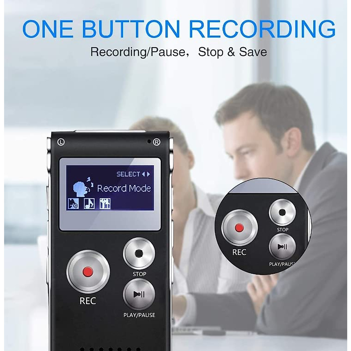 64GB （2024 New and Upgraded Edition） Digital Voice Recorder Voice Activated Recorder Mini Voice Recorder Upgraded Small Audio Recorder with MP3&USB for Lectures, Meetings, Interviews……
